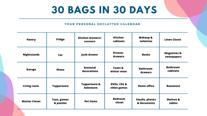 30 Bags in 30 Days Declutter Challenge